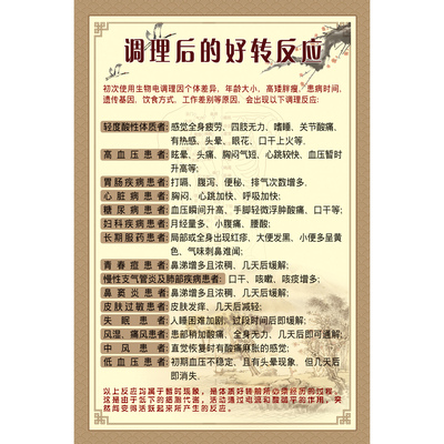中医养生馆SPA海报生物电理疗调理后的好转反应海报护理美容