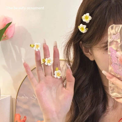 头饰儿童小女孩鸡蛋花樱花小发夹宝宝幼儿园甜美生日礼物田园风