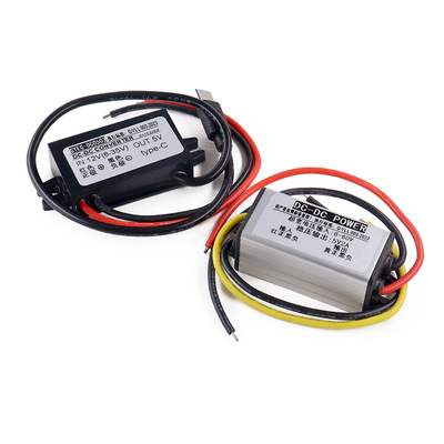 防水电源转换器5V降压电源模块60V58V24V12V转5V3A6A8车载USB接口