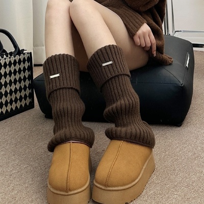 袜套堆堆袜秋冬配雪地靴女腿套白色2026新款爆款保暖加厚配鲨鱼裤
