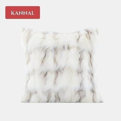 白色狐狸『VERSAILLES』高端奢华优雅法式白色皮草别墅靠垫
