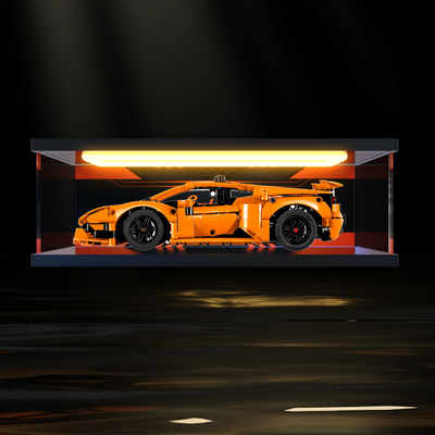 亚克力回灯款收纳盒适用 机械组 42196橙色兰博基尼拼搭积木模型