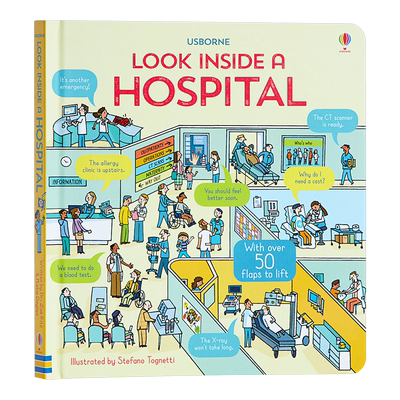 尤斯伯恩看里面系列 医院 英文原版 Look Inside a Hospital 翻翻纸板书 儿童科普 百科绘本 3-6岁