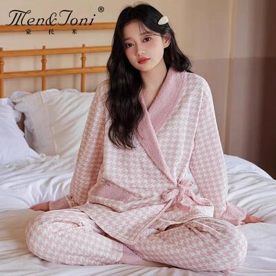 Men＆Joni/蒙托米产后月子服秋冬空气棉加厚保暖哺乳期喂奶家居服