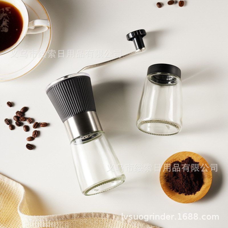 户外套装咖啡机咖啡机咖啡手摇玻璃便携式现货磨豆机咖啡机手持