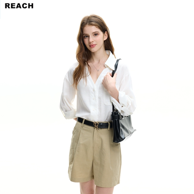 REACH老钱风亚麻衬衫女夏季新款宽松显瘦休闲百搭透气衬衣服外套