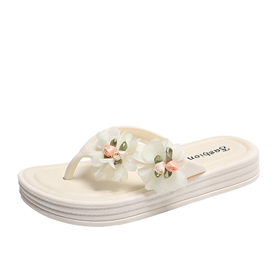 法式厚底人字拖鞋女外穿2024新款夏季沙滩鞋时尚仙女风夹脚凉拖鞋