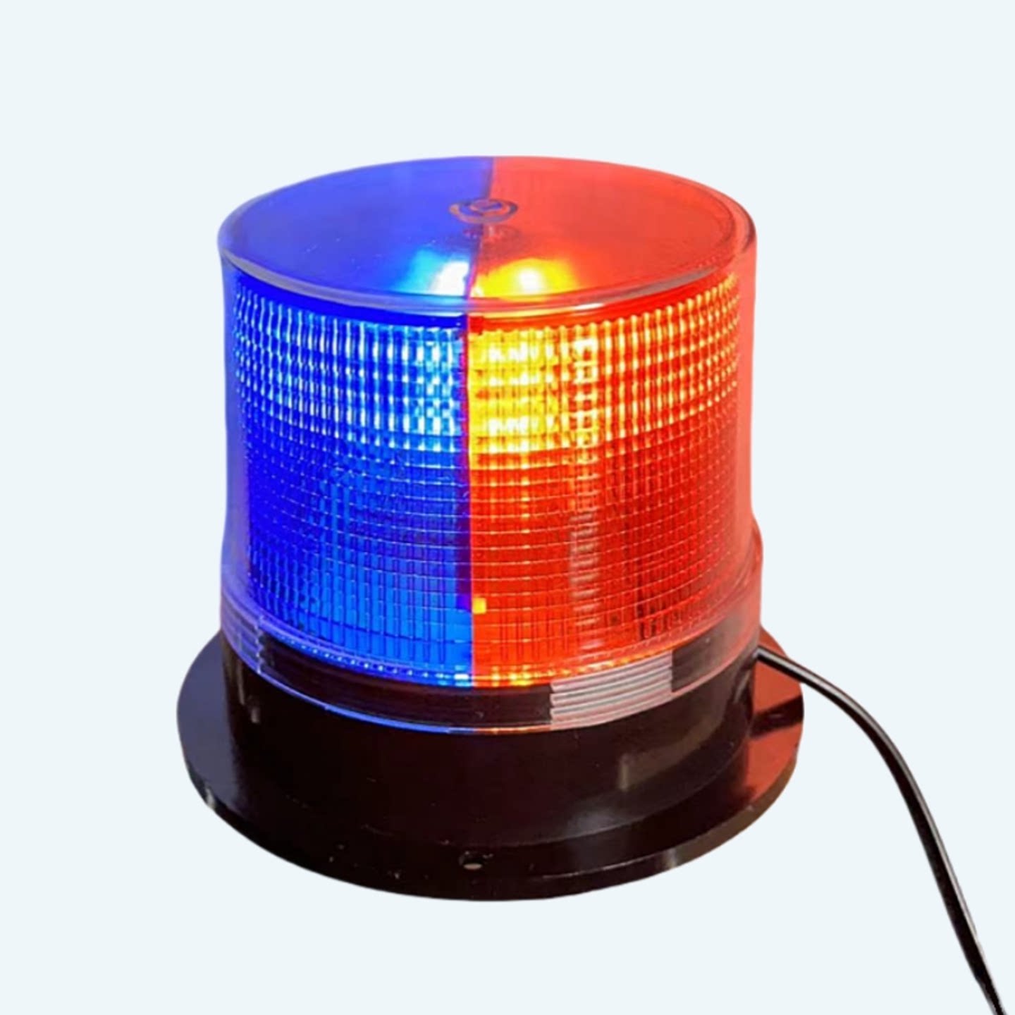 磁吸爆闪灯220V接电红蓝led闪光灯磁铁插电工程车用信号灯路障路