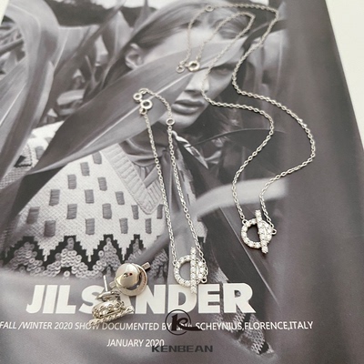 2024新款H家小Q猪鼻子项链欧美超闪满钻精致时髦气质S925银锁骨链