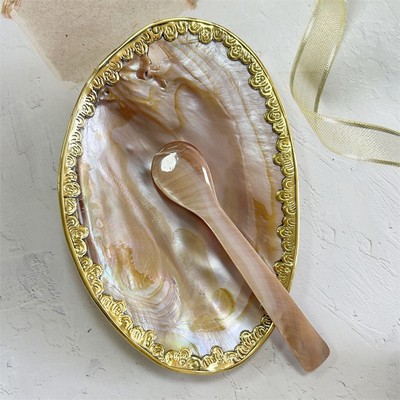 贝壳碟子珍珠贝壳水果碟拍摄装饰首饰摆盘酒店摆台镶嵌河蚌壳果盘