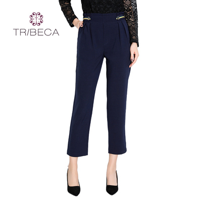 翠贝卡通勤九分裤修身