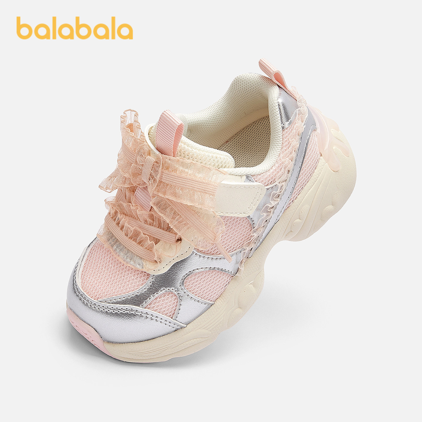 【balaOne】巴拉巴拉童鞋儿童宝宝鞋女童2026新秋精致花边稳步鞋