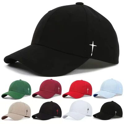 Unisex Side Cross Embroidery Baseball Caps Spring and Autumn
