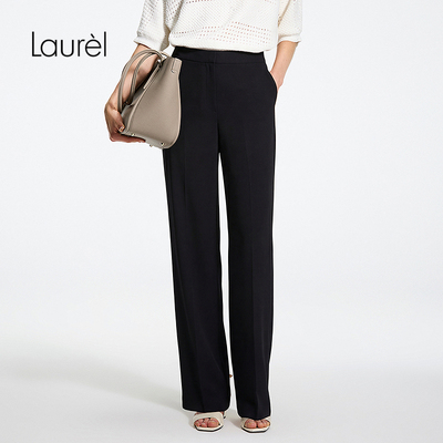 【桑蚕丝】Laurel劳芮26夏新款高腰垂感直筒阔腿裤LWL351K11400