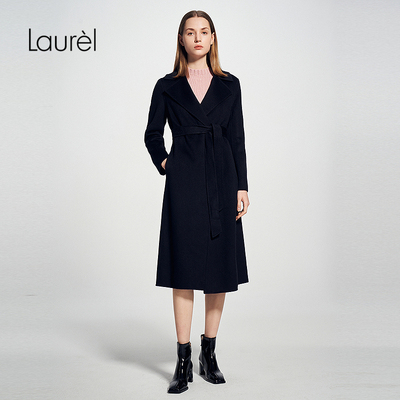 【山羊绒】Laurel劳芮秋冬新款山羊绒系带收腰大衣女LWD351D00100