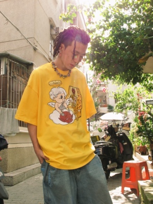 宽松美式嘻哈大码卡通复古