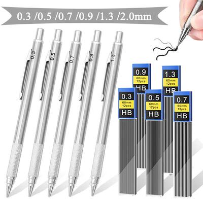 Mechanical Pencil Set Replaceable Refills 0.3 0.5 0.7 0.9 1.