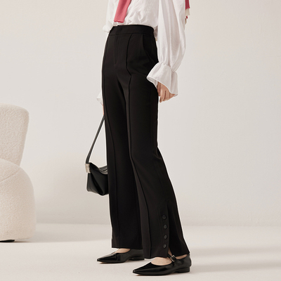 indicia休闲裤女长裤春黑色裤子