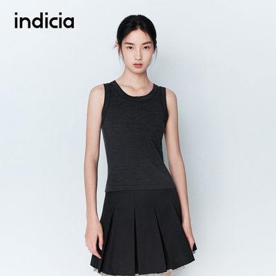 indicia标记商场同款26春季新款女装灰色短款打底背心L2A6BX021