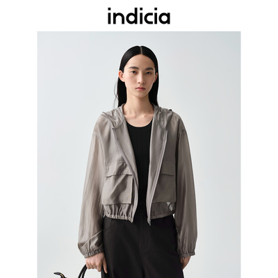 indicia标记商场同款25夏新款天丝轻柔休闲连帽外套 F2B5WT140F