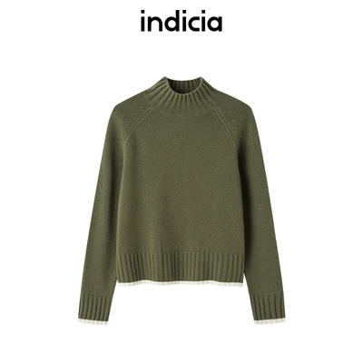indicia标记商场同款羊毛针织衫简约休闲毛衫冬季女装F2D4MS783N