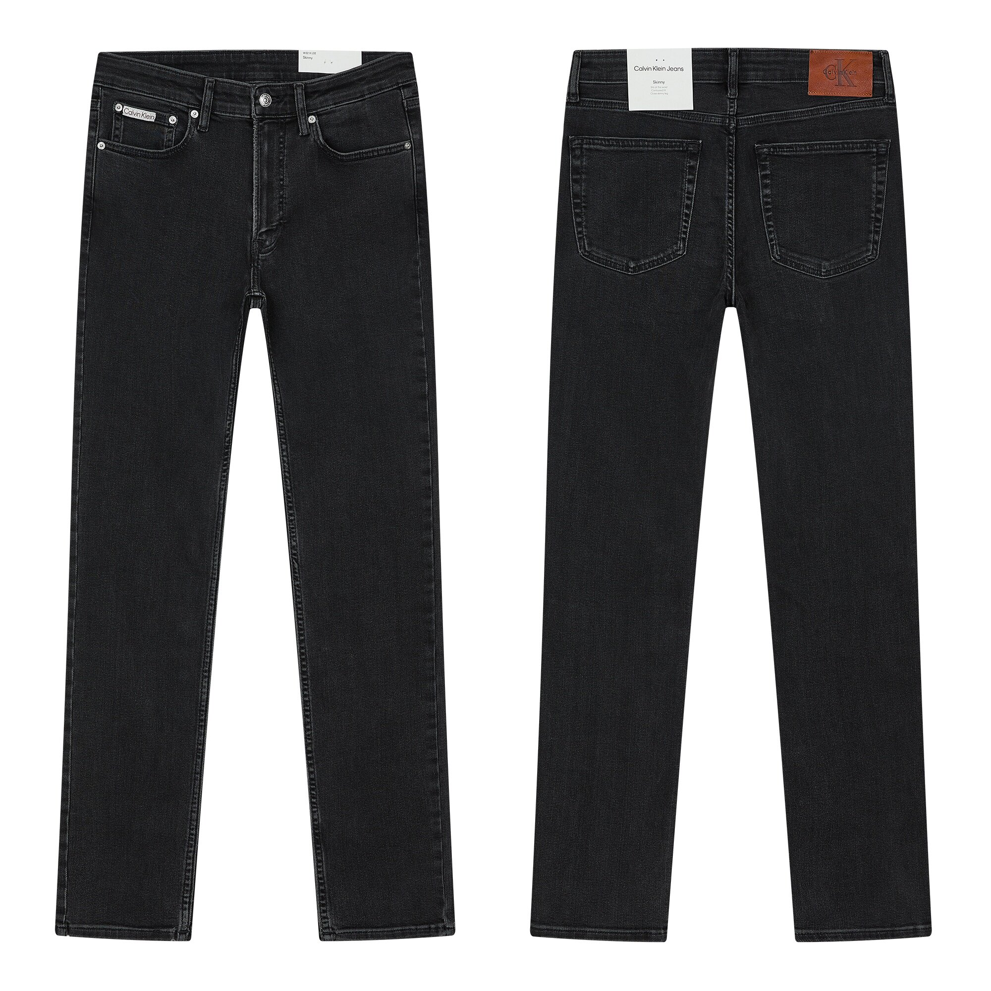 Calvin Klein CK 卡尔文克雷恩 男黑色水洗长裤牛仔裤 LV04RB722G
