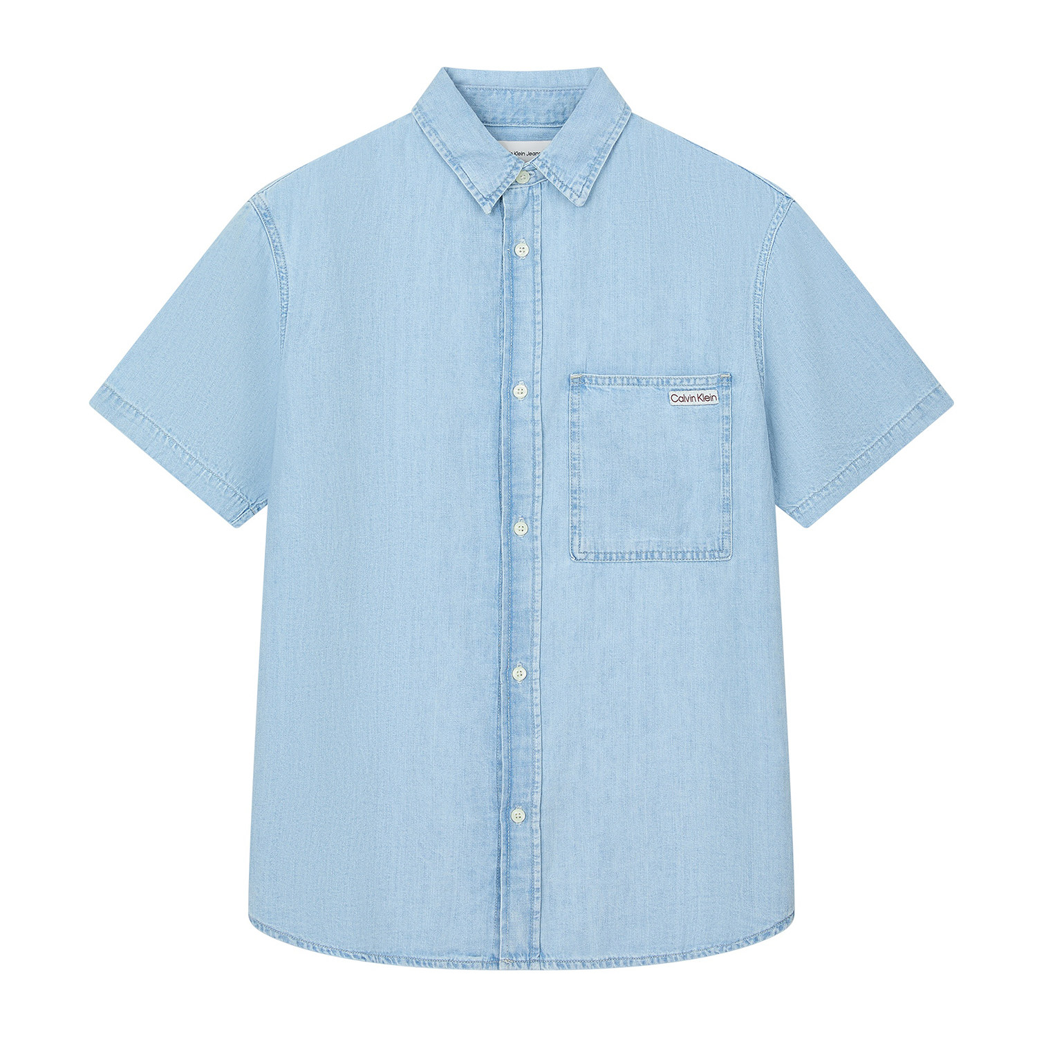 Calvin Klein/凯文克莱男士时尚简约水洗牛仔短袖衬衫 J30J327180