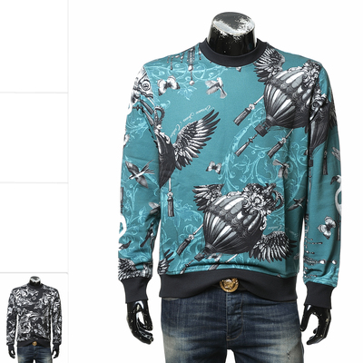 范思哲男士奢潮印花圆领套头卫衣