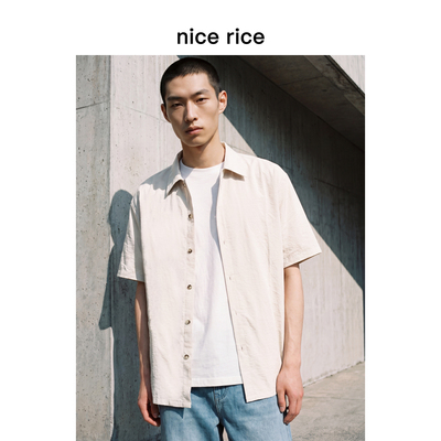 nicerice好饭宽松翻领短袖衬衫