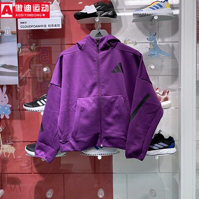 阿迪达斯女装2024冬季款W Z.N.E. FZ时尚百搭连帽夹克外套 JD3990