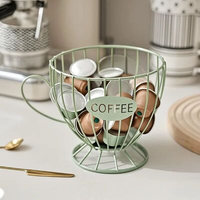 Large Capacity Metal Coffee Capsule Holder Display Rack Coff