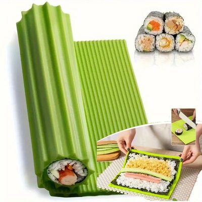 1/2pcs Reusable Silicone Sushi Roller Bamboo Pattern Hand Ro