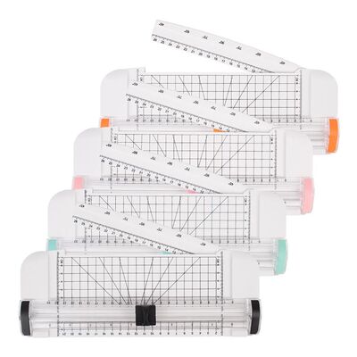 A5 paper cutter with bidirectional sliding and pull-out rule