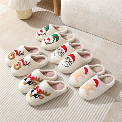 cotton women's home couple reindeer warm Christmas Slippers