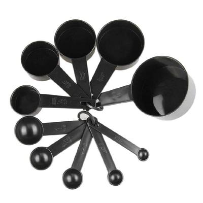 10pcs/lot black plastic measuring cups measuring spoon kitch