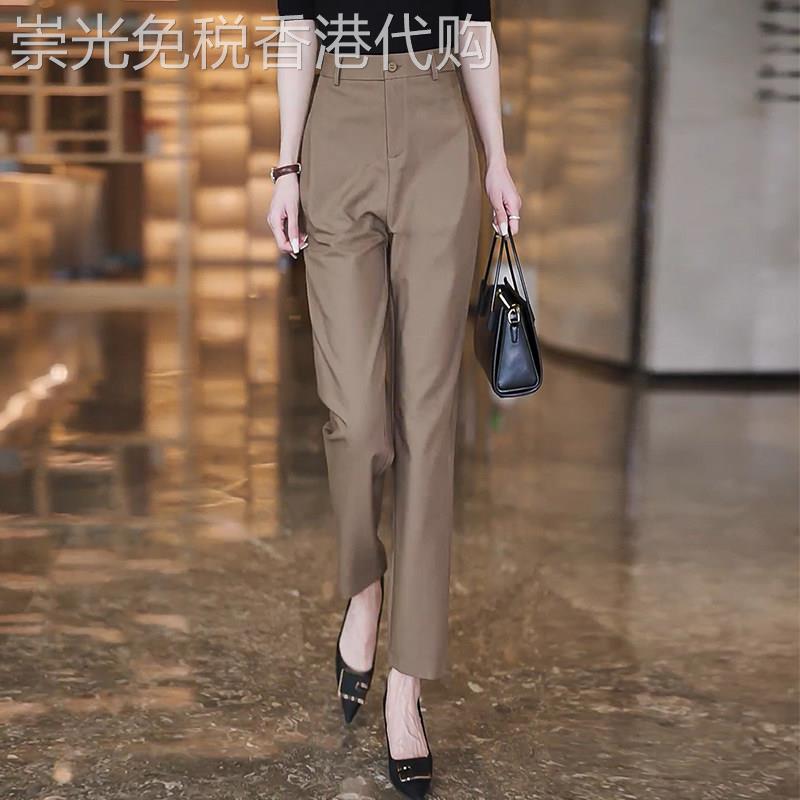 高端垂感西装女春秋季2025新款高腰宽松显瘦休闲窄版九分哈伦西裤