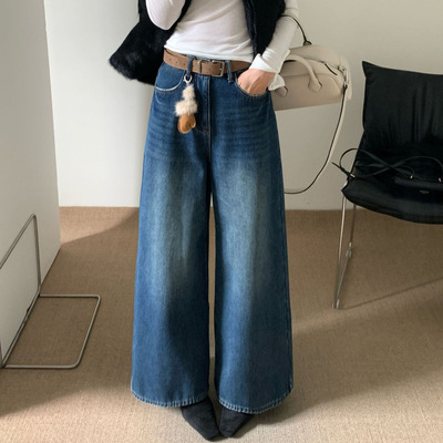 现货MAR  冬款TOP广州十三行韩版十分筒裤牛仔裤配腰带9123复合