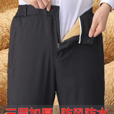 老年人方便穿脱棉裤宽松加肥加大男士加厚款中老年休闲裤子保暖裤