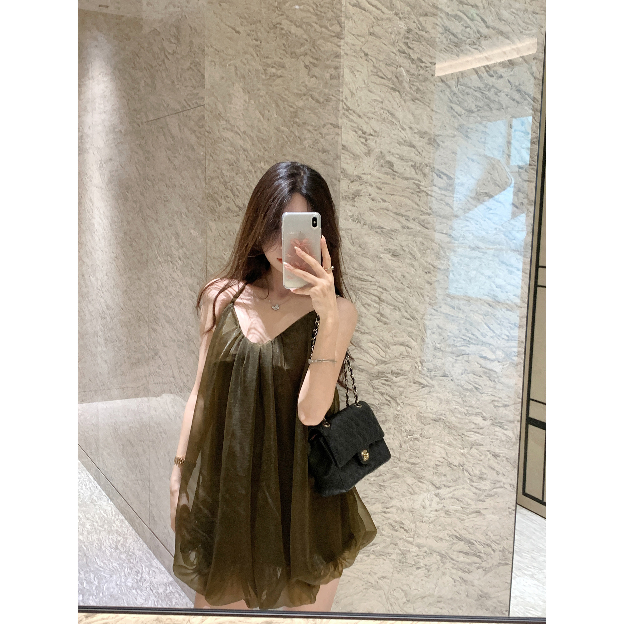 JustQin【法式星河】2025新款夏装气质短裙显瘦性感挂脖连衣裙女