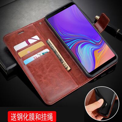 适用 三星A9 2018版手机壳翻盖sma9200外壳皮夹SM-A9200保护套a92oo男士A920F防摔A9S全包硅胶Galaxy插卡女