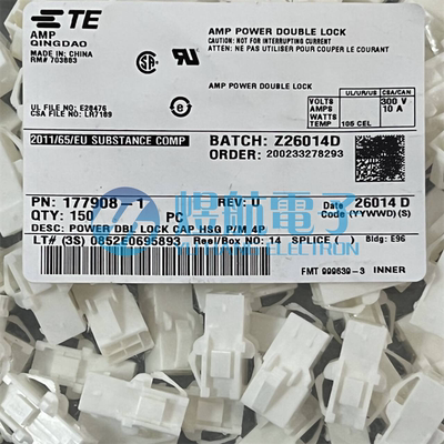 AMP/TE连接器 177908-1 4PIN胶壳 3.96mm间距 原装现货 一个起售