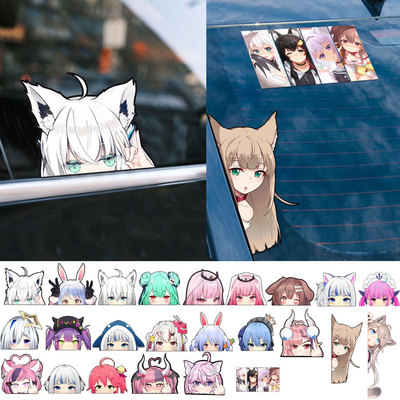 美少女狐狸萌系唱见Hololive虚拟主播白上吹雪车贴机箱防水贴纸