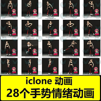 iclone高质量手势情绪动画文件28个Gestures Awareness