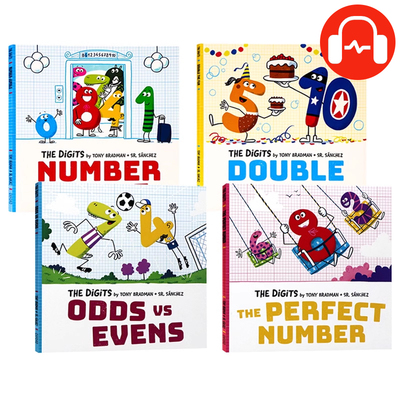 【自营】数学主题牛津精品 数字朋友系列4册 英文原版绘本 The Digits 探索数学儿童益智幽默数字趣味图画书 OUP Oxford出版社
