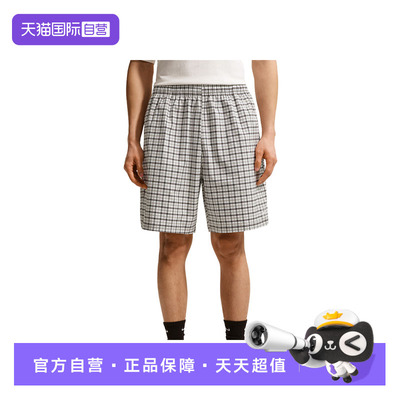 【自营】NIKE耐克男短裤梭织透气宽松格子纹五分运动裤IR7583-009