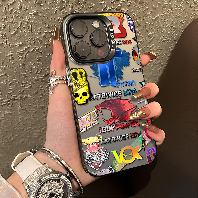 全息泰坦贴纸csgo适用苹果15手机壳iphone14promax印花集13小众12mini高级感11新款x男8plus周边xr游戏xs套7