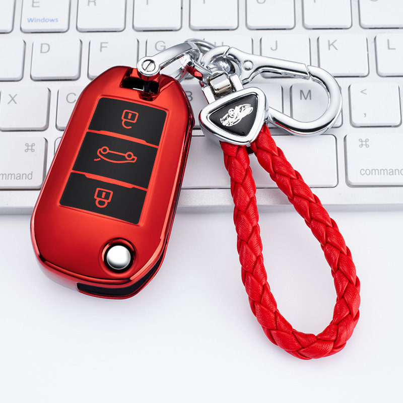 适用东风标致308 207 301钥匙套408 508汽车3008套2008标志包扣女_虎窝淘