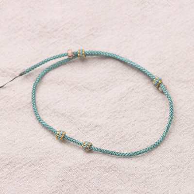 可穿珠星月曼波细款红绳手链