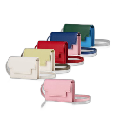 韩国直邮FIND KAPOOR女士褶纹翻盖撞色斜挎小号小方包 MINIMARTY