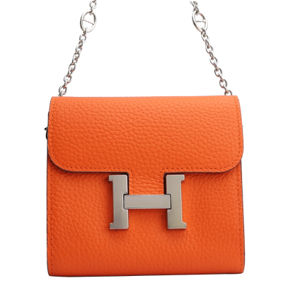 真皮H扣康康包mini小包包豆腐包